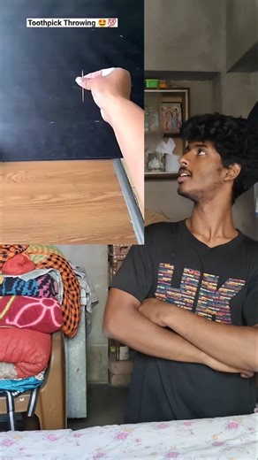 toothpick throwing trick 😁👍 #experimnent #shortvideos #youtubeshorts #shorts #feedshorts