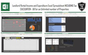 Landlord Rental Income & Expenditure Excel Spreadsheet INC Tax CALCLUATION | UK for Unlimited Number of Properties | 2 Spreadsheets Provided - Etsy UK