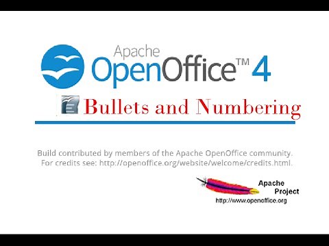 Open Office Writer - Bullets and Numbering