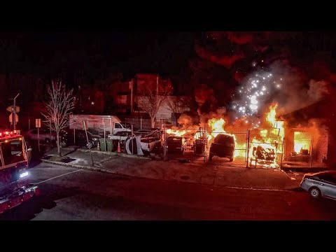 Building fire with several autos on fire 1700 Blk Hollins St. 12-10-25
