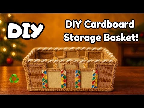 Turn Cardboard into a beautiful Storage Basket | Easy DIY ♻️