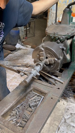 Double Coil Spring Made on Lathe Machine | 5mm Iron Wire Precision Work #shorts