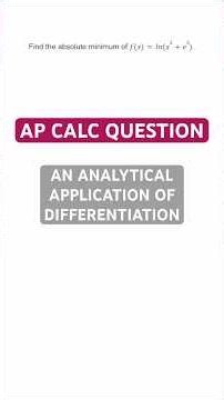 How to Find the Absolute Minimum of a Log Function #maths #calculus #apcalculusbc