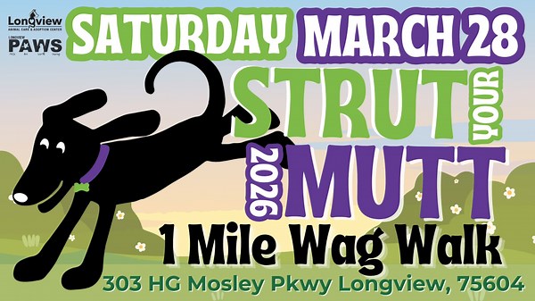 ‘THE BIGGEST DOG PARTY IN EAST TEXAS’: Longview Paws invites dog owners to 9th Strut Your Mutt walk
