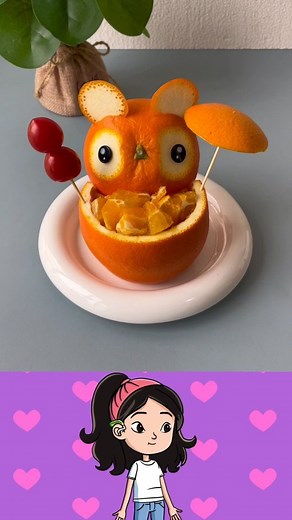 467K views · 144K reactions | Turn an orange into a cute decorative animal with this fun and easy food art idea! ✨ Simply cut, shape, and refill to create an adorable fruit-inspired character. Add seeds or buttons for eyes, craft tiny ears, and enjoy this creative snack decoration! Perfect for kids' parties, creative plating, or just for fun! Try it today!  | Paper Craft Ideas | Facebook