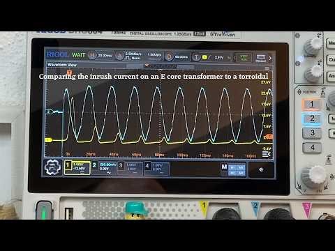 Comparing the inrush current on an E core transformer to a torroidal #science #electricity