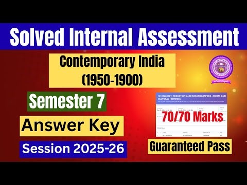 DU SOL|Internal Assessment | Contemporary India(1950-1900) |Sem 7|Answer|2025-26