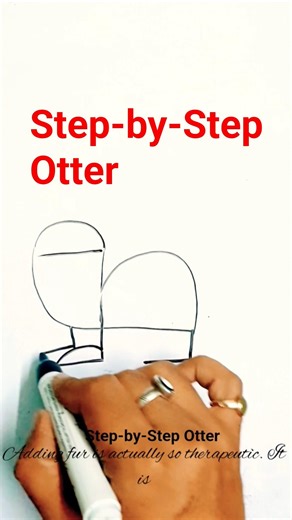 Draw a Cute Otter 🦦 in 27 Seconds! (Step by Step)#shorts