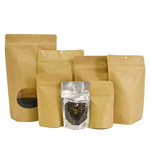 [Hot Item] Customized Aluminum Foil Stand up Kraft Paper Coffee Beans Tea Leaft Snack Nuts Food Packaging Bag