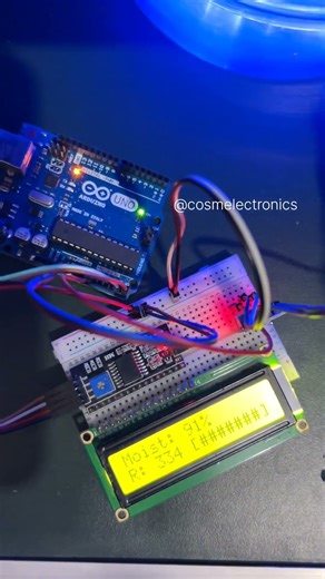 Soil Moisture Sensor with Arduino UNO 💡 #cosmelectronics #soilmoisture #project #arduino #electronic