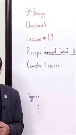 Class 9 - Biology - Chapter 4 - Lecture 19 Complex Tissues - Allied Schools