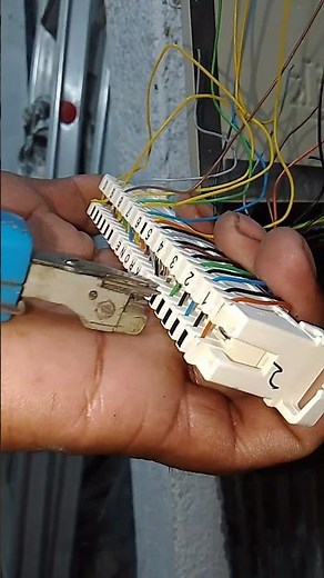 100 pairs cable installing in krone box, Telephone cable