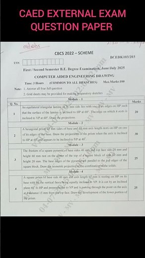 Today's 2 30pm batch CAED Question paper
