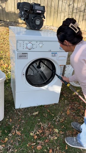 5.9M views · 75K reactions | Her new 212cc outdoor washing machine  #reels #diy #project #washingmachine #212cc #outdoor #laundry #howto #fun #fyp | Buildadadgarage | Facebook
