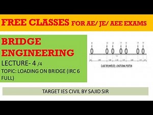 Loads on Bridges- IRC 6 | BRIDGE ENGINEERING MODULE 4| STATE AE, AEE SPECIAL| TARGET IES