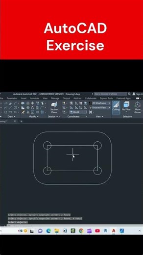 2D Exercise in AutoCAD #autocadtutorial