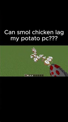 Can smol chicken lag my potato pc??? 🐔💻💀 #shovelmemesyt #minecraftshorts #potatopc