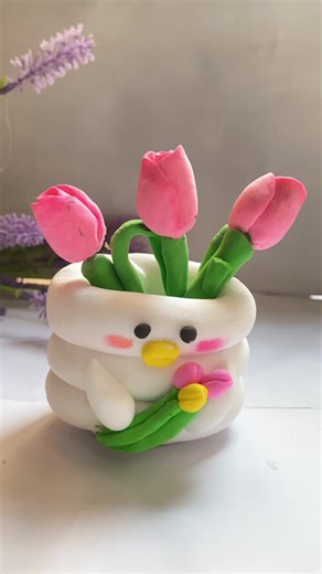 DIY Cute Clay Flower Pot Tutorial