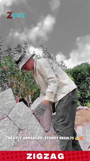 Hand-Built Natural Stones Retaining Wall for Erosion Control and Landscaping in Sloped Terrains