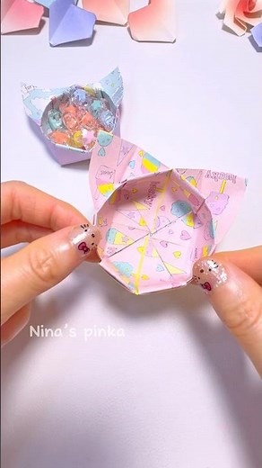 😻Cat box origami tutorial #papercraft #cute #origami #diy #storageboxes #shorts