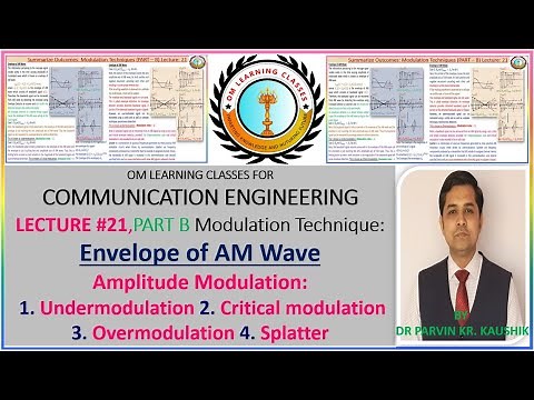 Undermodulation, Critical modulation, Overmodulation, Splatter I AM Envelope I Lect 21 I Comm Engg I
