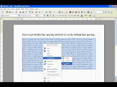 Open Office How to Get Double Line Spacing.