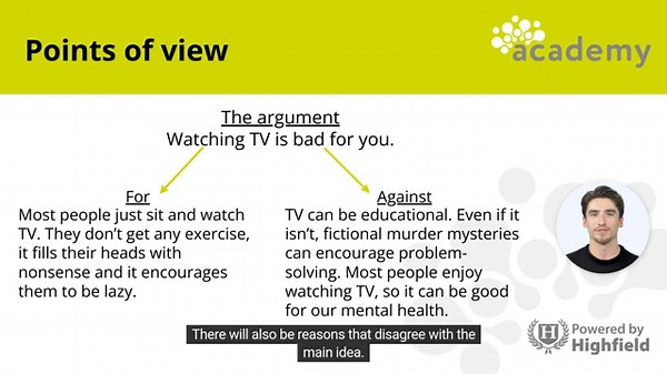 Functional Skills English Level 2 - Follow an argument, identifying different points of view + more
