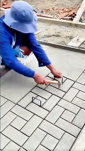 Arranging and Neatening Paving Blocks with a Weave Pattern #shorts