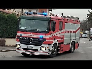 [INCENDIO AUTOVETTURA] Partenza APS Mercedes-Benz Actros Vigili del Fuoco Verona in sirena!!