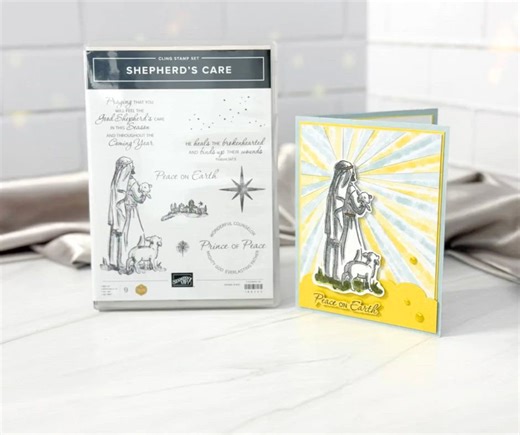 This handmade card features the Stampin’ Up! Shepherd’s Care stamp set with a glowing sunburst background. 👉Free PDF: https://stampwithtami.com/?p=88383 #CardMaking #StampinUp #HandmadeCard #FaithBasedCard #StampWithTami #PaperCrafting | Stamp With Tami White - Stampin Up Independent Demonstrator - DIY Crafts