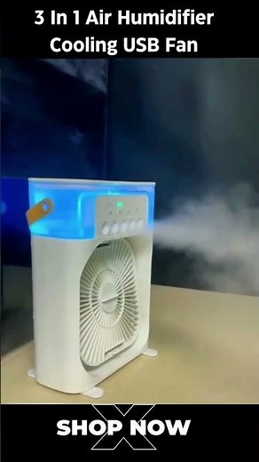 3 in 1 Air Humidifier Cooling USB Fan LED Night Light Water Mist Fun Humidification Fan Spray
