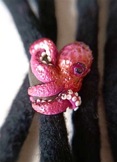 Pink Octopus, Dreadlock Bead, Mini-sculpture, Animal Dreadlock Bead, Hair Accessories, Dread Decoration, Hair Jewelry, Dread Accessories - Etsy