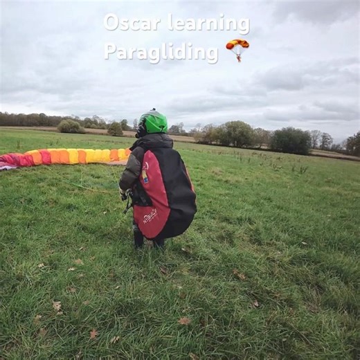 Learning paragliding age 6! #paragliding #kidslearning #paragliding360 #boy #sky