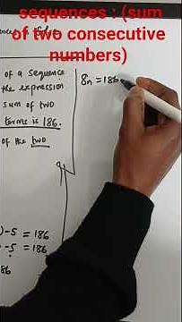 Using sequences to solve problems (sum of two consecutive numbers) #sequences