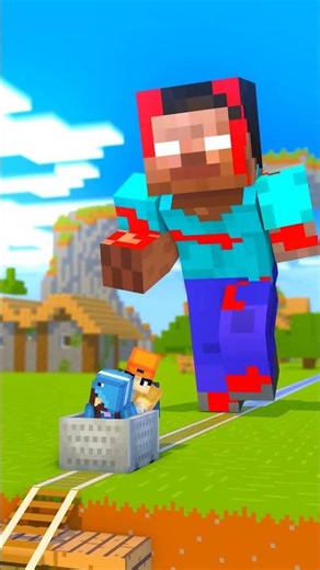 DO NOT STOP THE TRAIN! 🛑🚂 Giant Herobrine will CRUSH US!