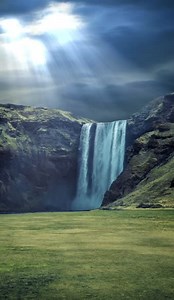 Waterfall Skogafoss Fall Wallpaper Iphone