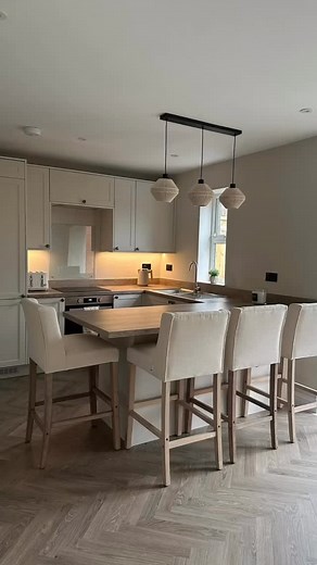 A recent kitchen refurb ticked off the list, This project we worked along another team of builders @craigalmondsmith who took on the structural elements taking down the chimney and internal walls then installing the steel rsj supports, creating a new bay patio and closing off the existing side entrance to the property. He then asked our team to come in to do the finishing works, -suspended ceiling -plumbing -plastering -electrics -floor coverings -joinery Getting it ready for @dalejoneskitchens 