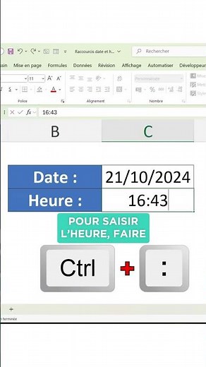 Gagnez du temps avec ces raccourcis pour insérer la date et l'heure dans Excel !