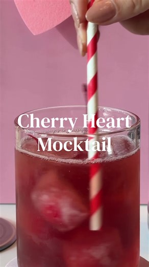 Cherry Heart Mocktail Recipe for Valentine's Day
