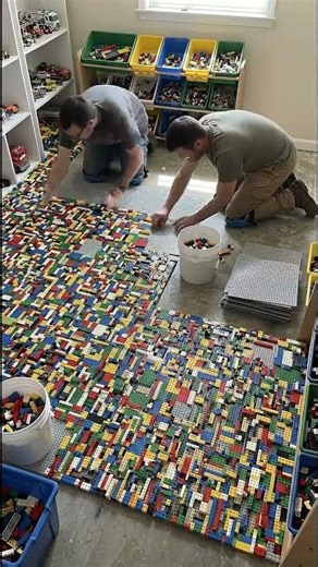 I Paved my Floor with LEGOs! 🧱😱 (No more pain!) #Shorts