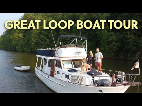 GREAT LOOP Boat Tour! (Looping On A Budget) 36-Foot 1985 Marine Trader Europa | FULL EXTENSIVE TOUR