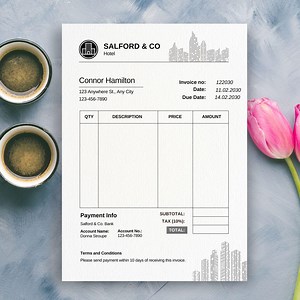 Editable Hotel Invoice Template | Easy to Edit in Canva, Small Business Form, Diy, Boho Client Invoice, Services Receipt, Instant Download - Etsy