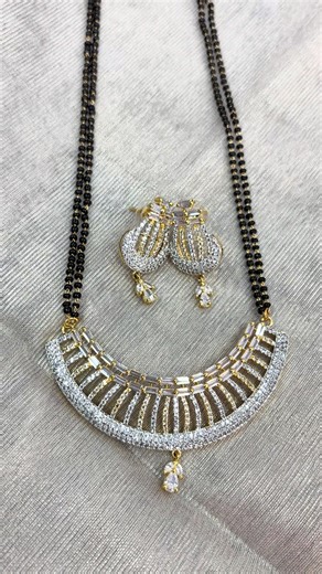 ✨American diamond mangalsutra earring sets ✨ These sets combine traditional black-beaded chains with modern, high-sparkle Cubic Zirconia (CZ) pendants and matching earrings. 🤩 These lightweight, gold-plated sets are ideal for daily wear or parties, often featuring floral, geometric, or minimalist designs for a contemporary look. ✨ Visit the store for more collection 🛍️ #indianjewellery #indianwedding #indianbride #southeastasian #perth