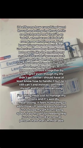 my therapist said it’s something like delayed emotional processing. all the things you went through start catching up to you when you’re older and you’re brain’s finally trying to make sense of it. she said it’s common for people like me who suffers from cptsd. it makes sense. but it still hurts. it still feels unfair that i’m only starting to feel everything now, that i’m this old and still struggling to keep myself together #vent #mentalhealthmatters #cptsd