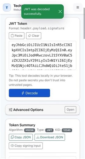 JWT Decoder by Techtersoft.