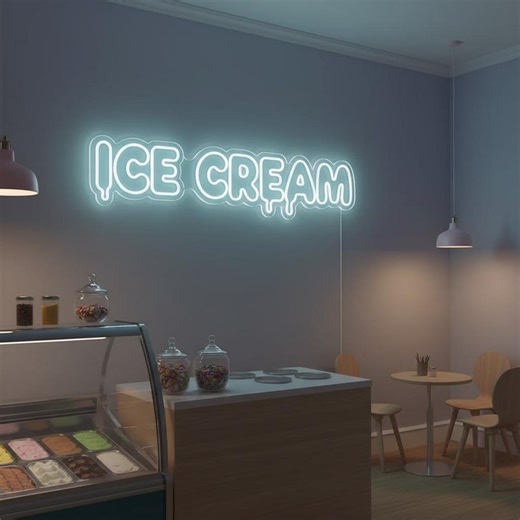 Ice Cream Neon Sign Dessert Sweet Shop Business Kitchen Wall Decor - Etsy