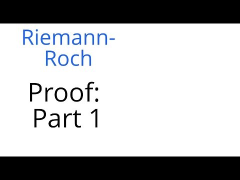 Riemann Roch: Proof, part 1