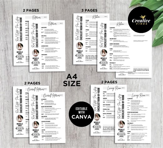 Real Estate Pre-listing Checklist Pre Listing Checklist for Home Sellers, Real Estate Marketing Real Estate Checklist Realtor Template Canva - Etsy