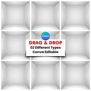 In the Cardboard Box Template, White Inside the Box Template, Square Cardboard Grid, 9 Empty Cardboard Boxes Canva Template - Etsy