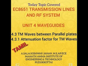 4.3 TM Waves between parallel plates.Unit 4 WAVEGUIDES EC8651 TRANSMISSION LINES
